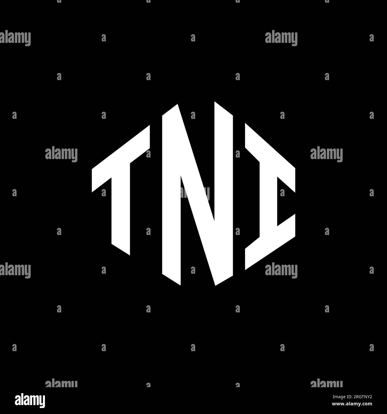 TNI letter logo design with polygon shape. TNI polygon and cube shape ...