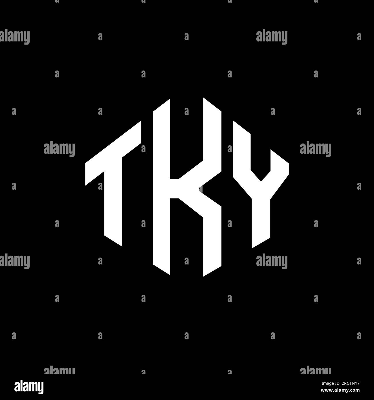 TKY letter logo design with polygon shape. TKY polygon and cube shape ...
