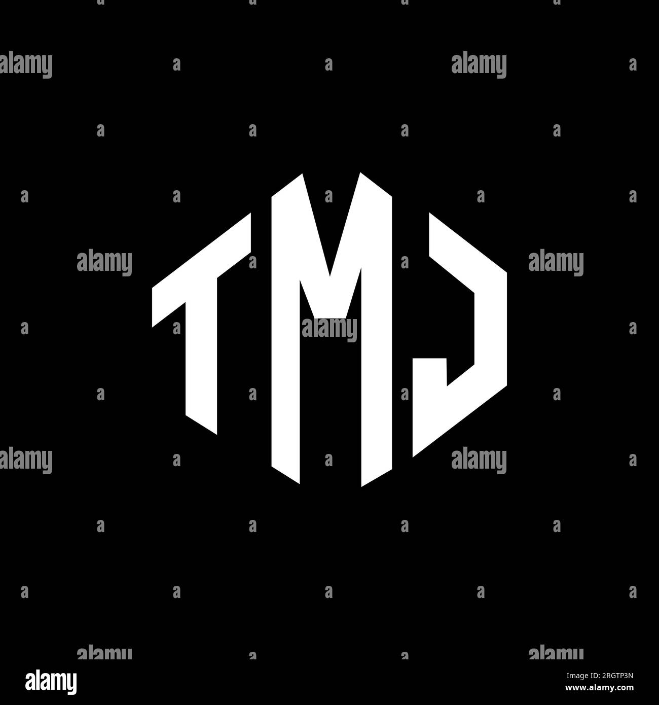 TMJ letter logo design with polygon shape. TMJ polygon and cube shape ...