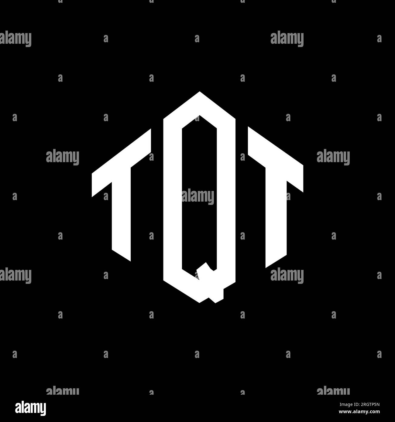 TQT letter logo design with polygon shape. TQT polygon and cube shape ...
