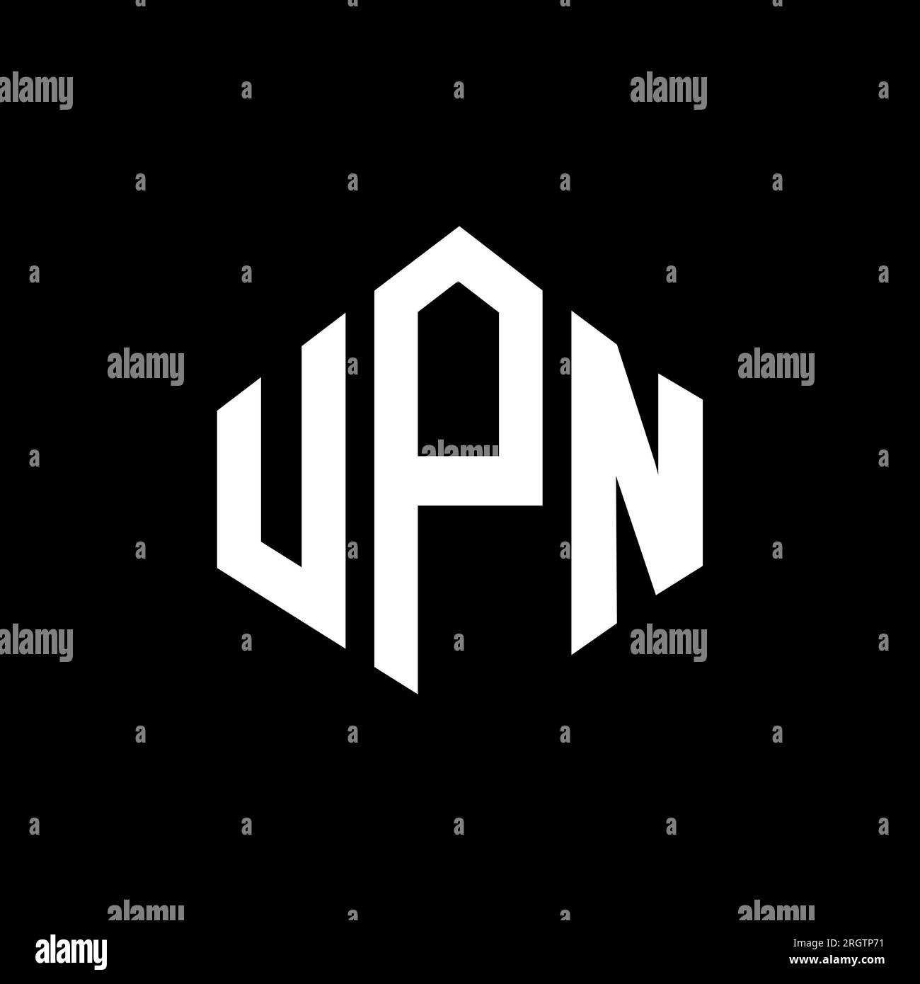 UPN letter logo design with polygon shape. UPN polygon and cube shape ...