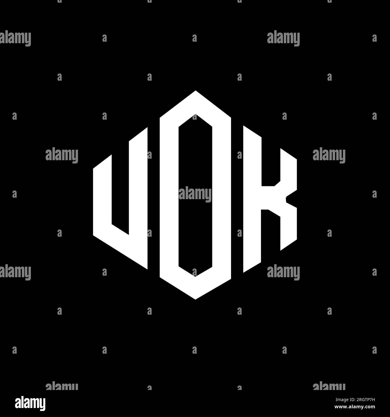UOK letter logo design with polygon shape. UOK polygon and cube shape ...