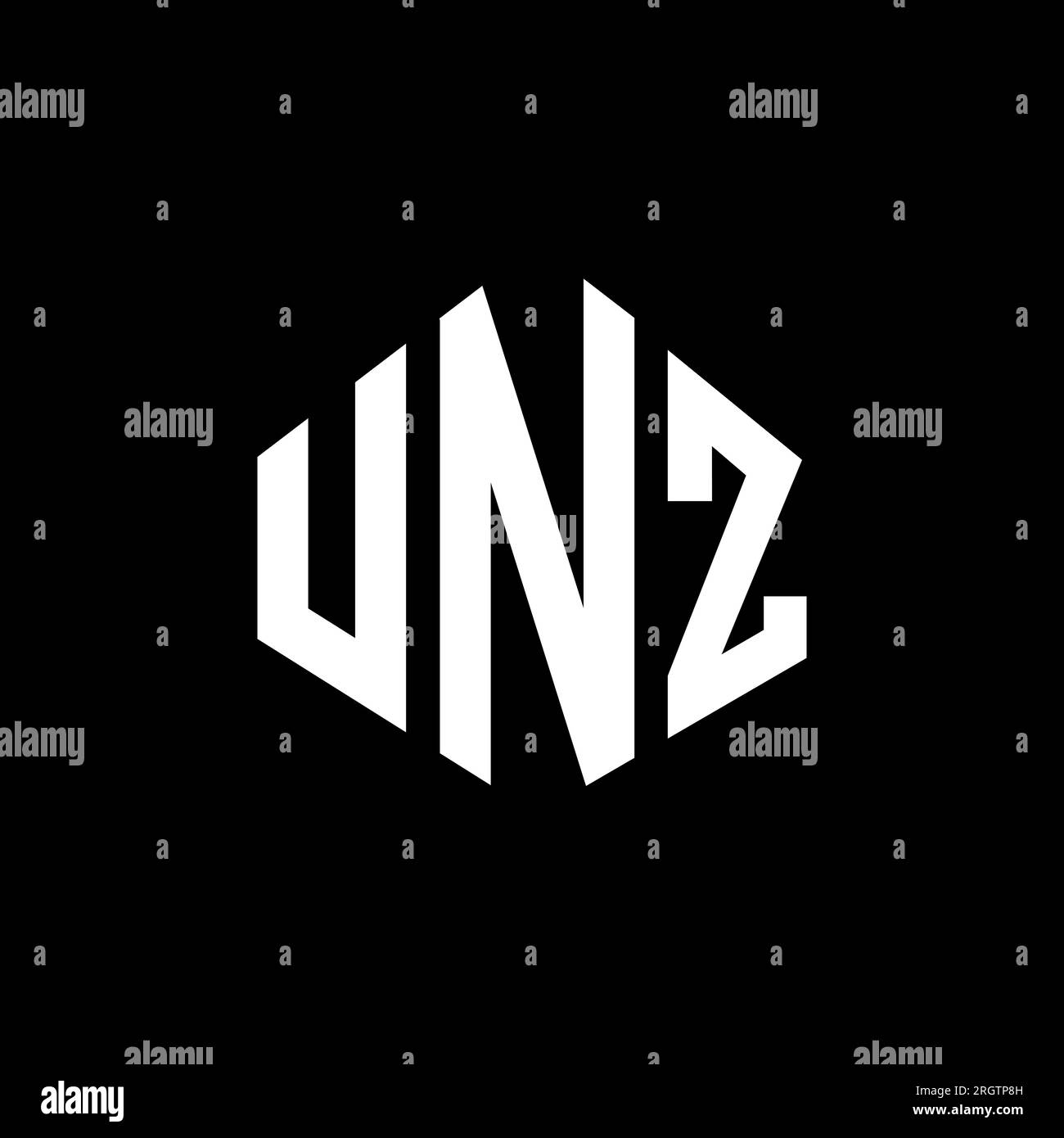 UNZ letter logo design with polygon shape. UNZ polygon and cube shape ...