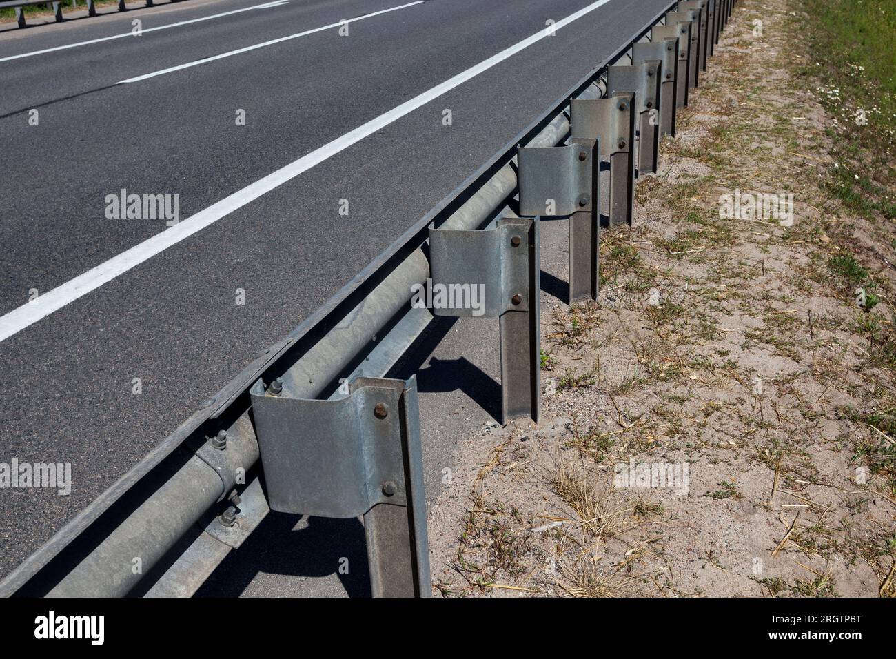 steel fences on the road to ensure the safety of cars, part of a ...