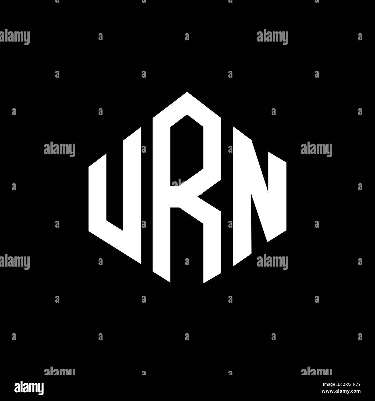 URN letter logo design with polygon shape. URN polygon and cube shape ...