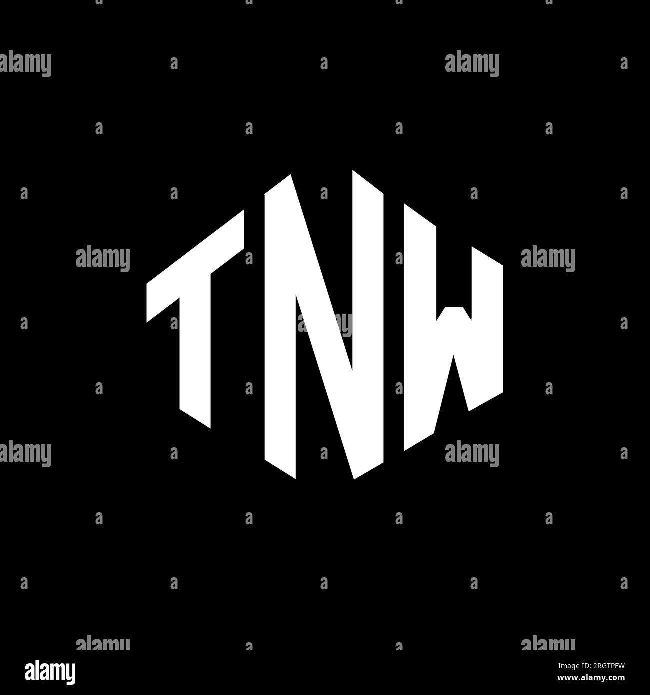 TNW letter logo design with polygon shape. TNW polygon and cube shape ...
