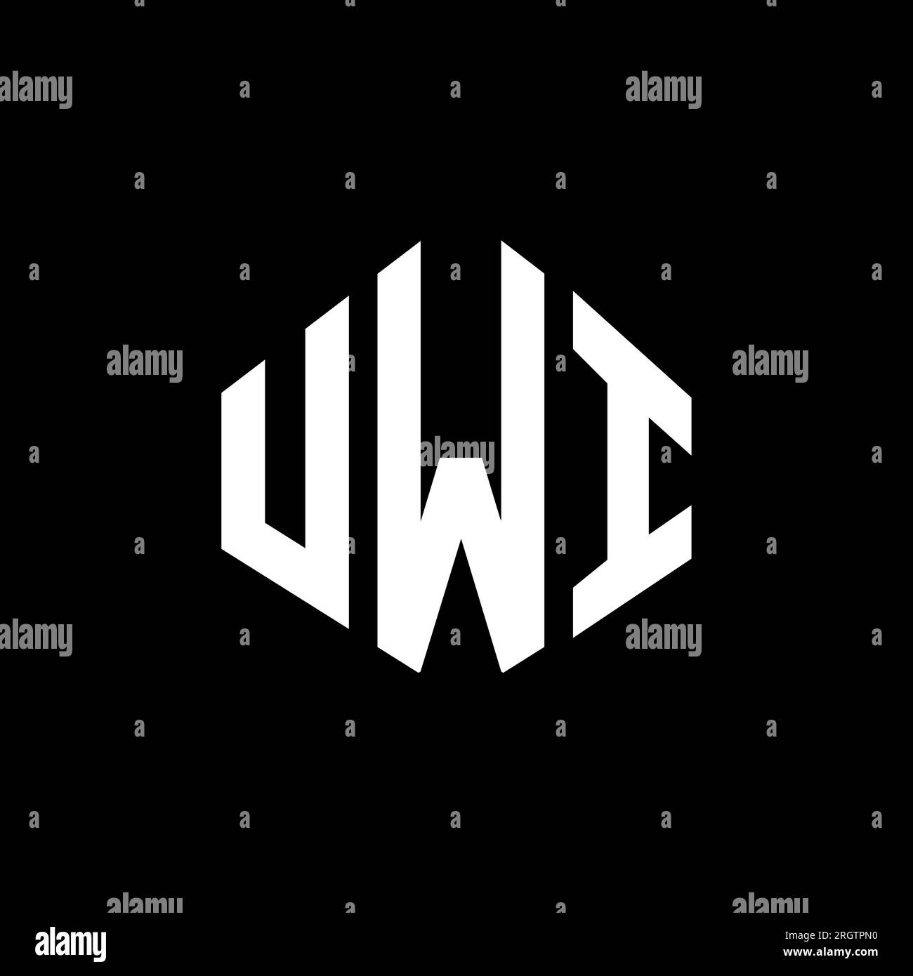 UWI letter logo design with polygon shape. UWI polygon and cube shape ...