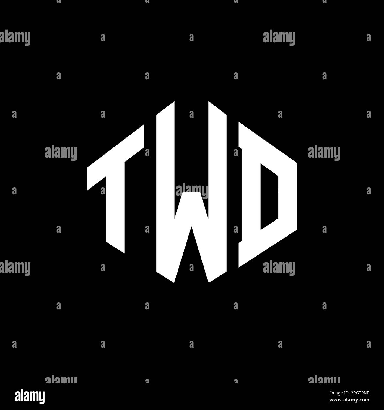 TWD letter logo design with polygon shape. TWD polygon and cube shape ...