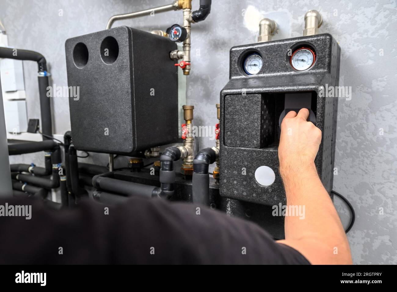 Modern electric boiler room in the house Stock Photo - Alamy