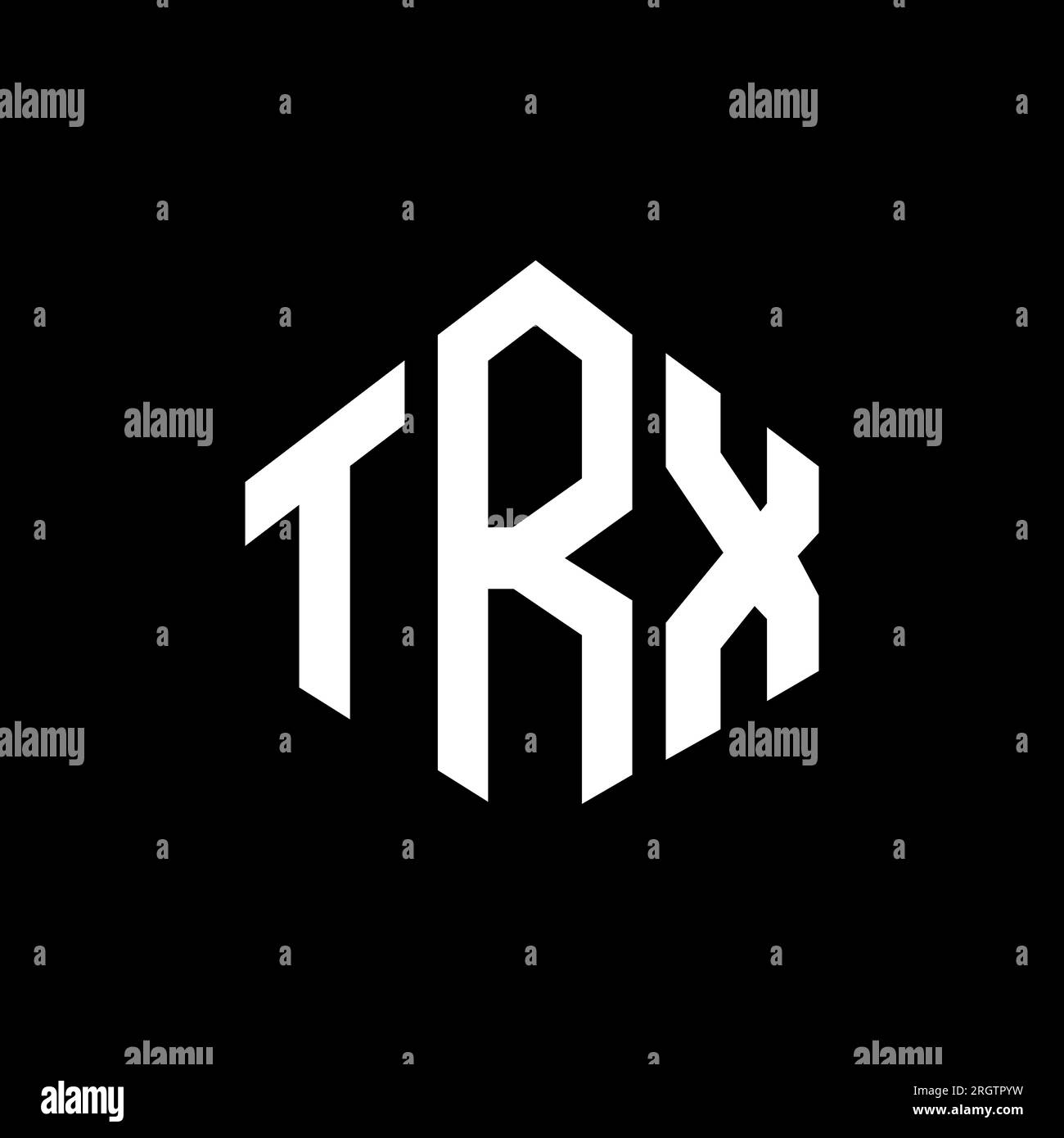 TRX letter logo design with polygon shape. TRX polygon and cube shape ...