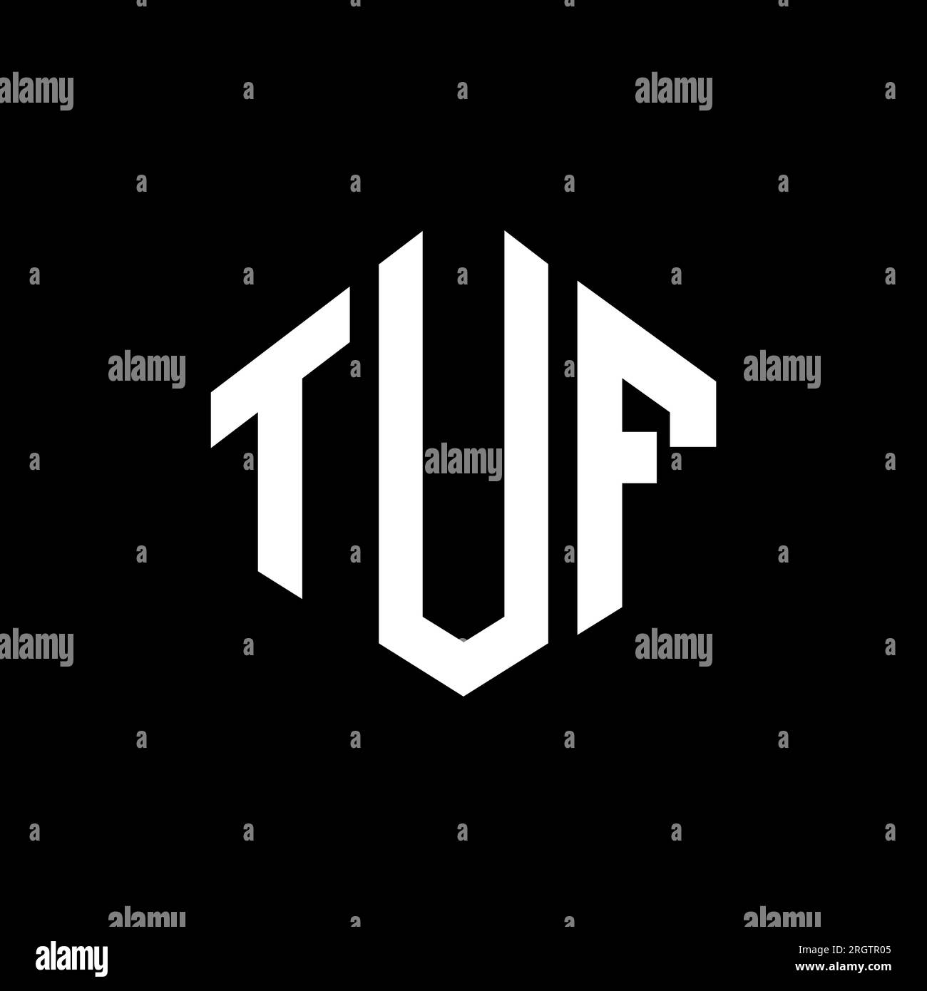 TUF letter logo design with polygon shape. TUF polygon and cube shape ...