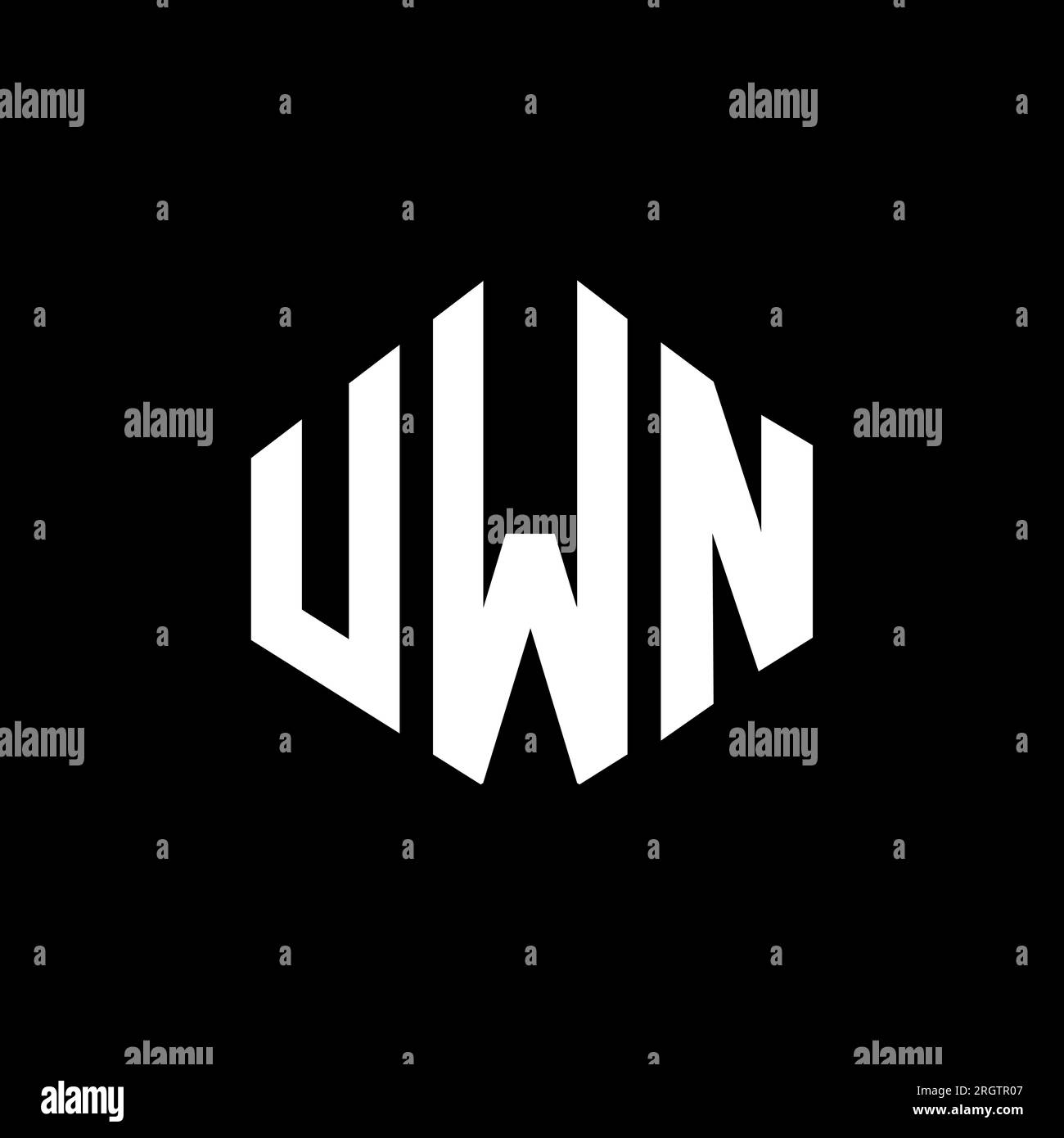 UWN letter logo design with polygon shape. UWN polygon and cube shape ...