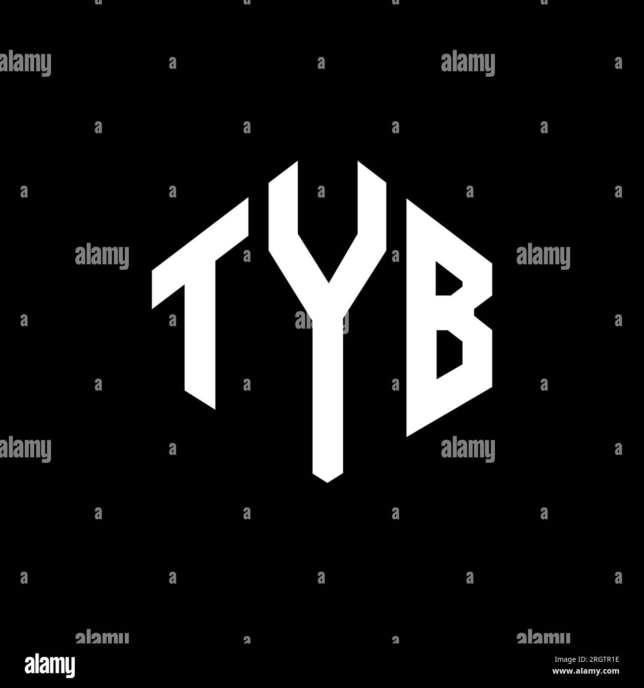 TYB letter logo design with polygon shape. TYB polygon and cube shape ...