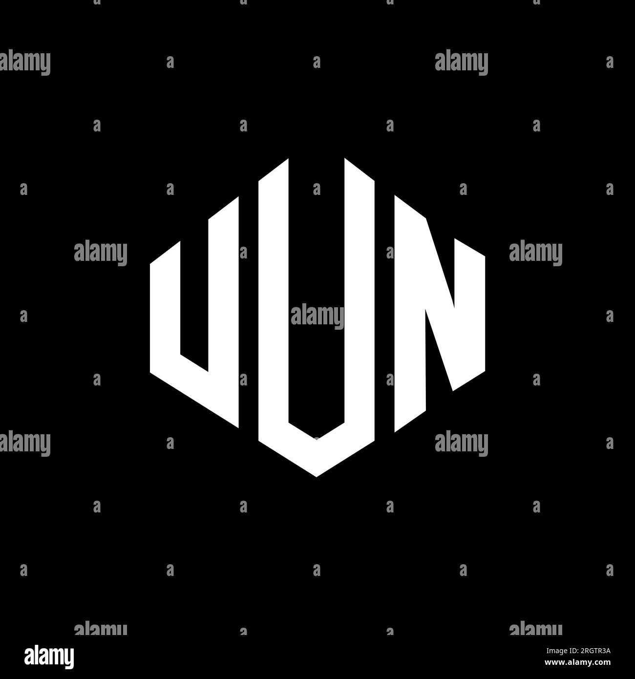 UUN letter logo design with polygon shape. UUN polygon and cube shape ...