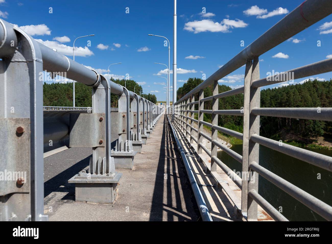 steel fences on the road to ensure the safety of cars, part of a ...