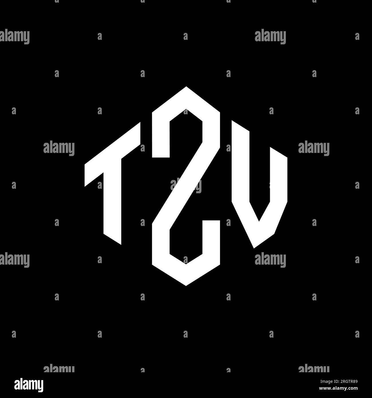 TZV letter logo design with polygon shape. TZV polygon and cube shape ...