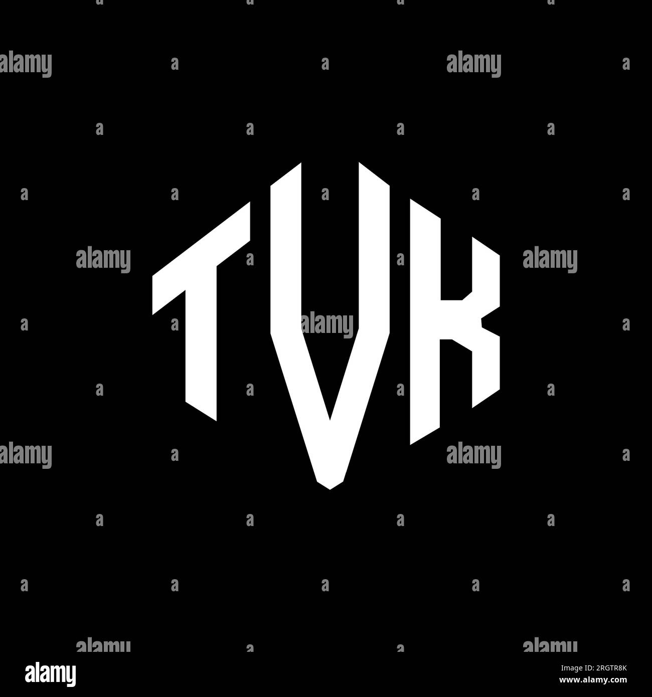 TVK letter logo design with polygon shape. TVK polygon and cube shape ...
