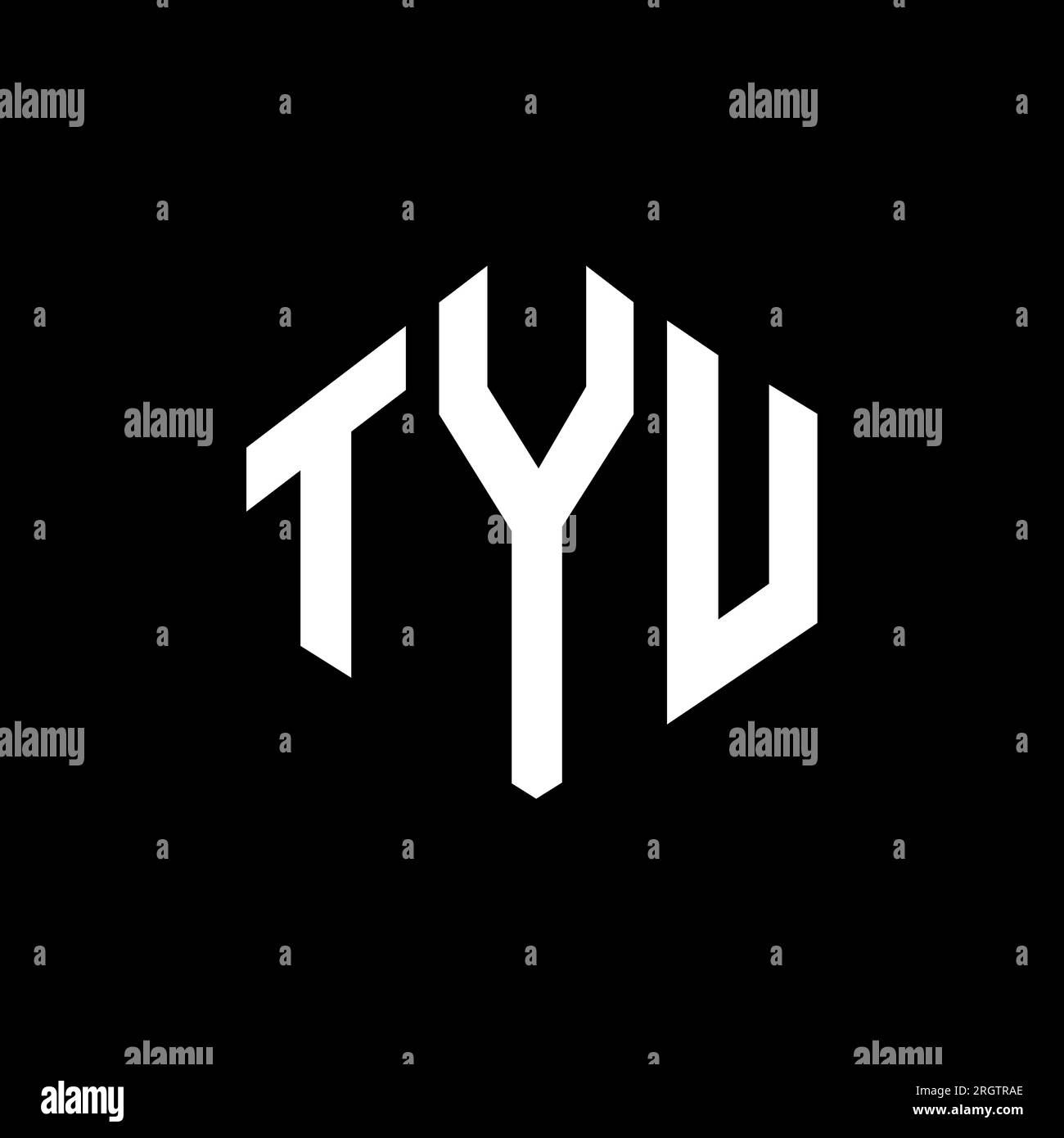 TYU letter logo design with polygon shape. TYU polygon and cube shape ...