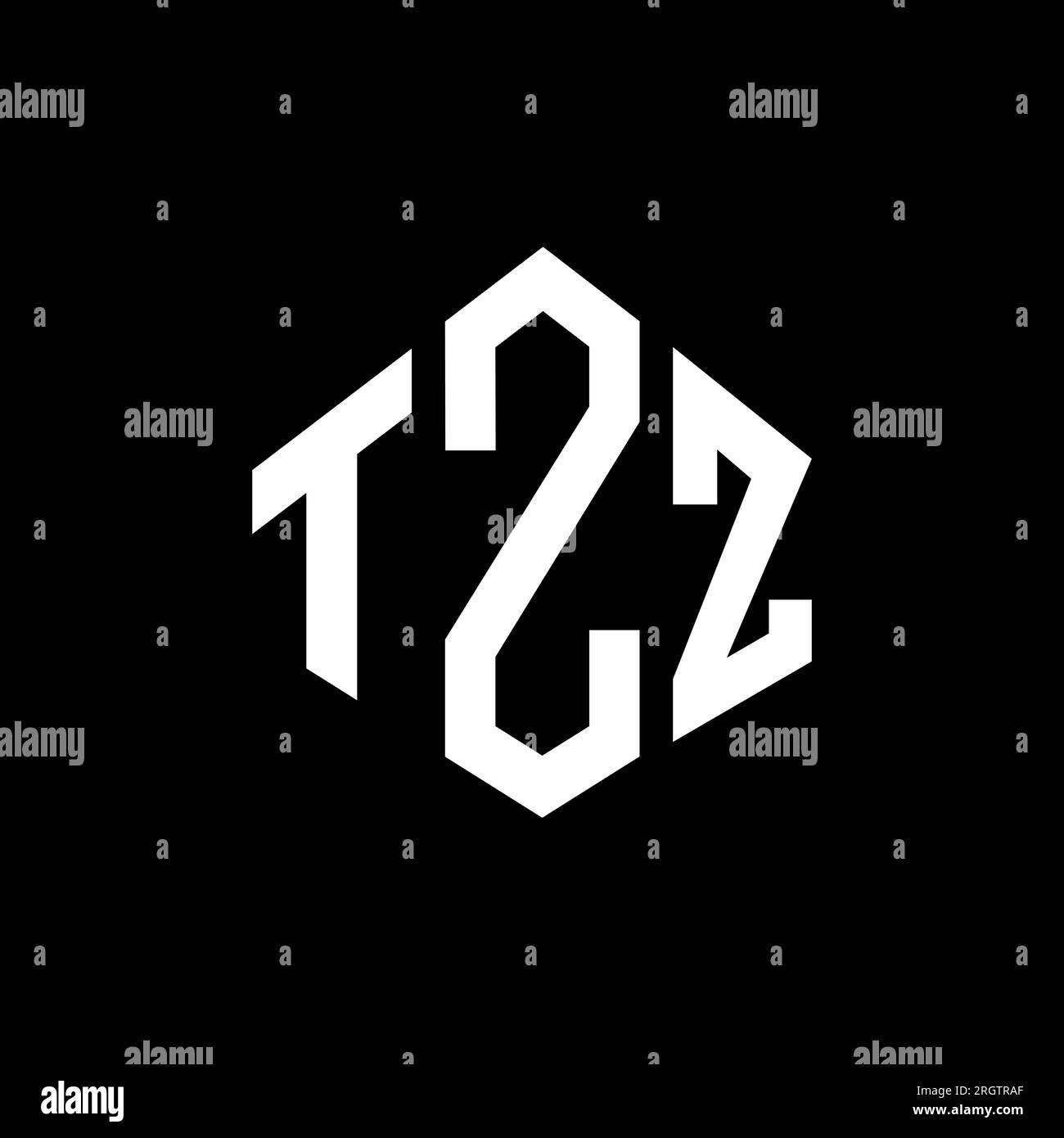 TZZ letter logo design with polygon shape. TZZ polygon and cube shape logo design. TZZ hexagon ...