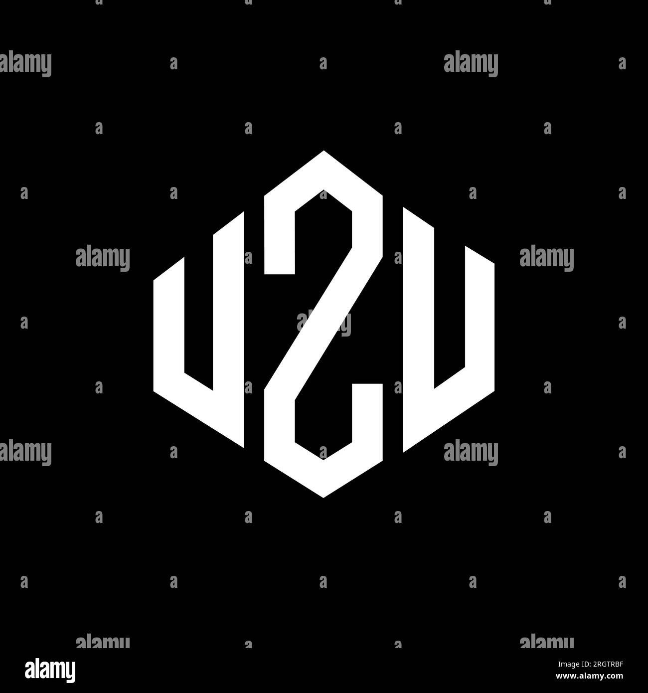 UZU letter logo design with polygon shape. UZU polygon and cube shape ...