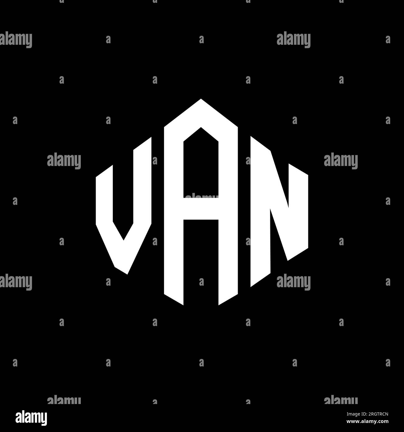 VAN letter logo design with polygon shape. VAN polygon and cube shape ...