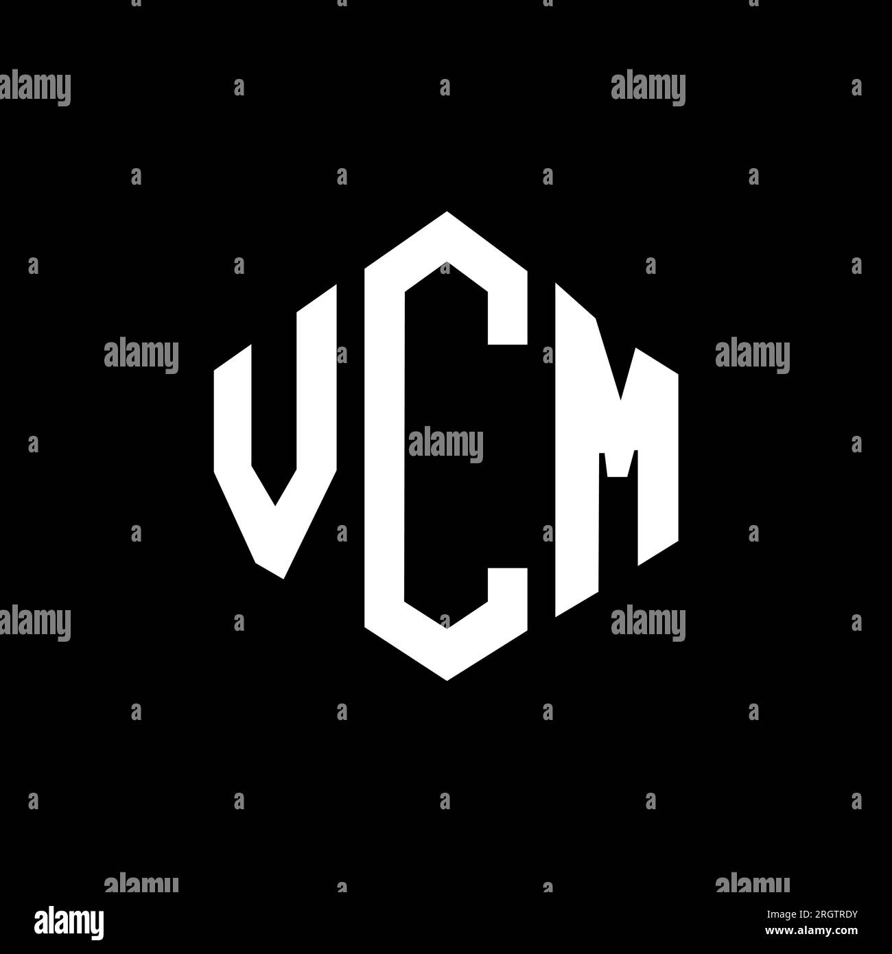 VCM letter logo design with polygon shape. VCM polygon and cube shape ...