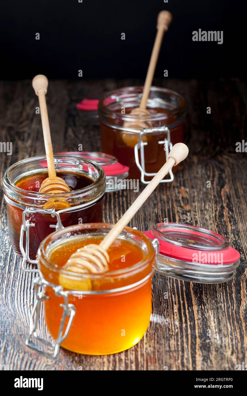 packaged bee honey, natural and healthy food products made by insect ...