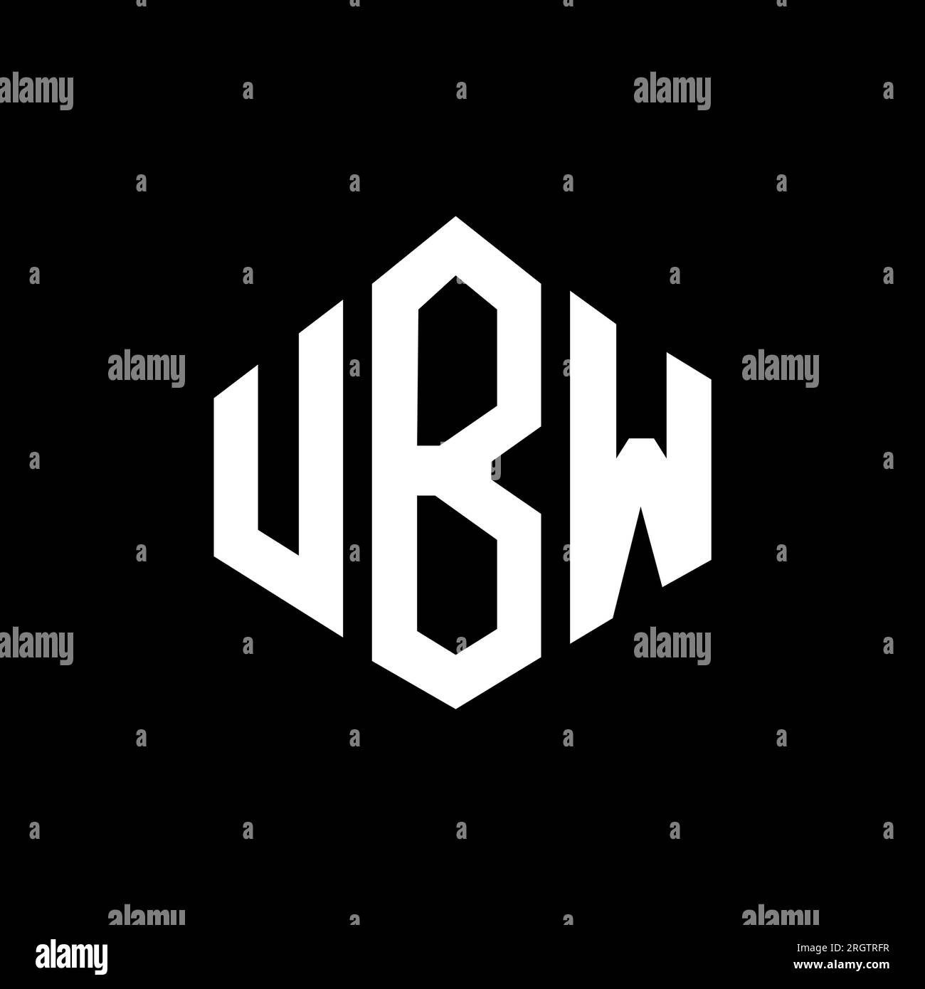 UBW letter logo design with polygon shape. UBW polygon and cube shape ...