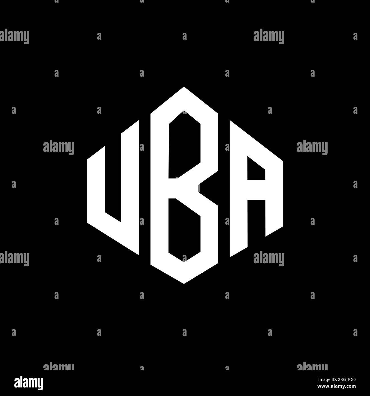 UBA letter logo design with polygon shape. UBA polygon and cube shape ...