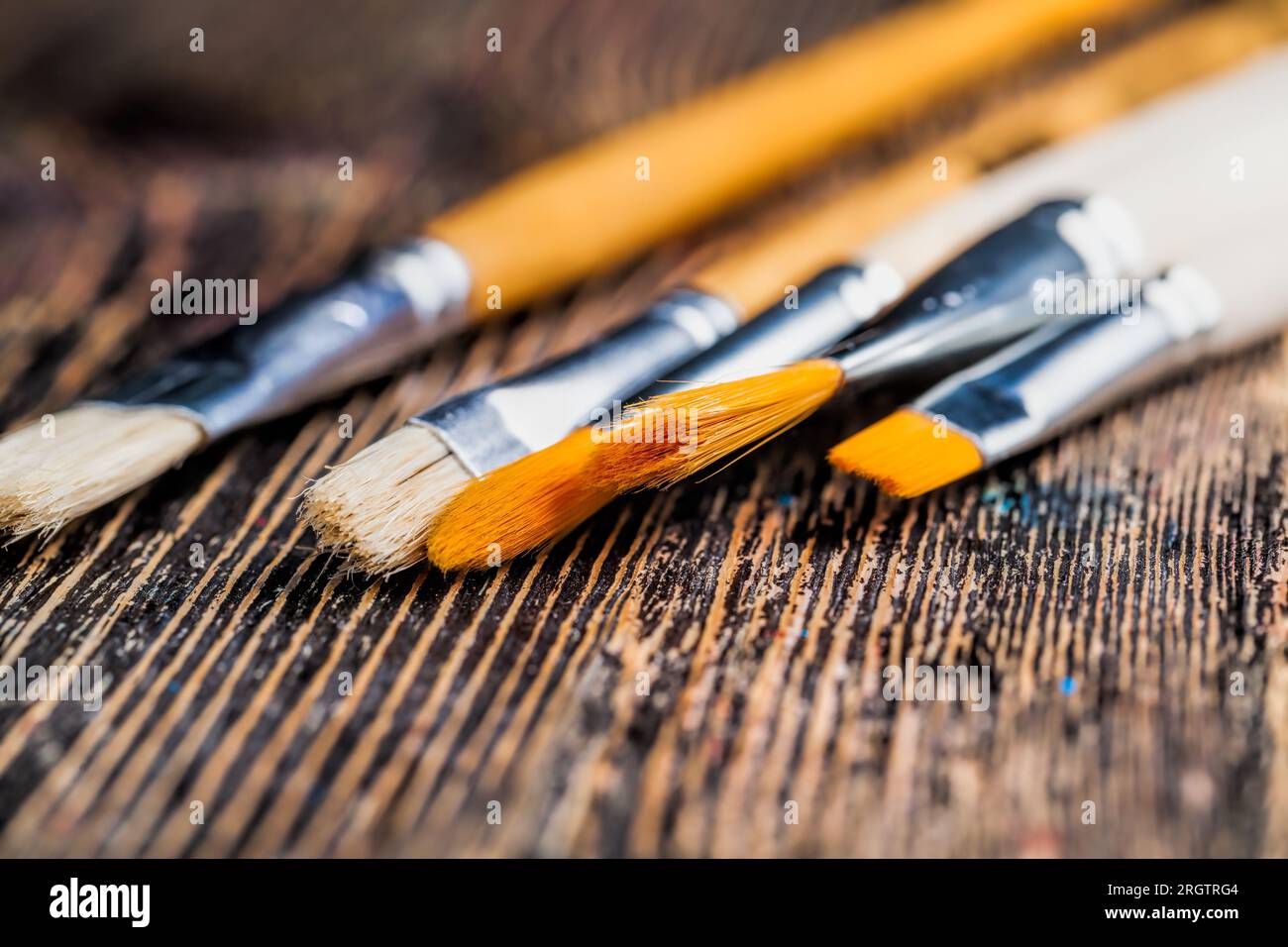 the creative process of drawing by mixing different colors of paints ...