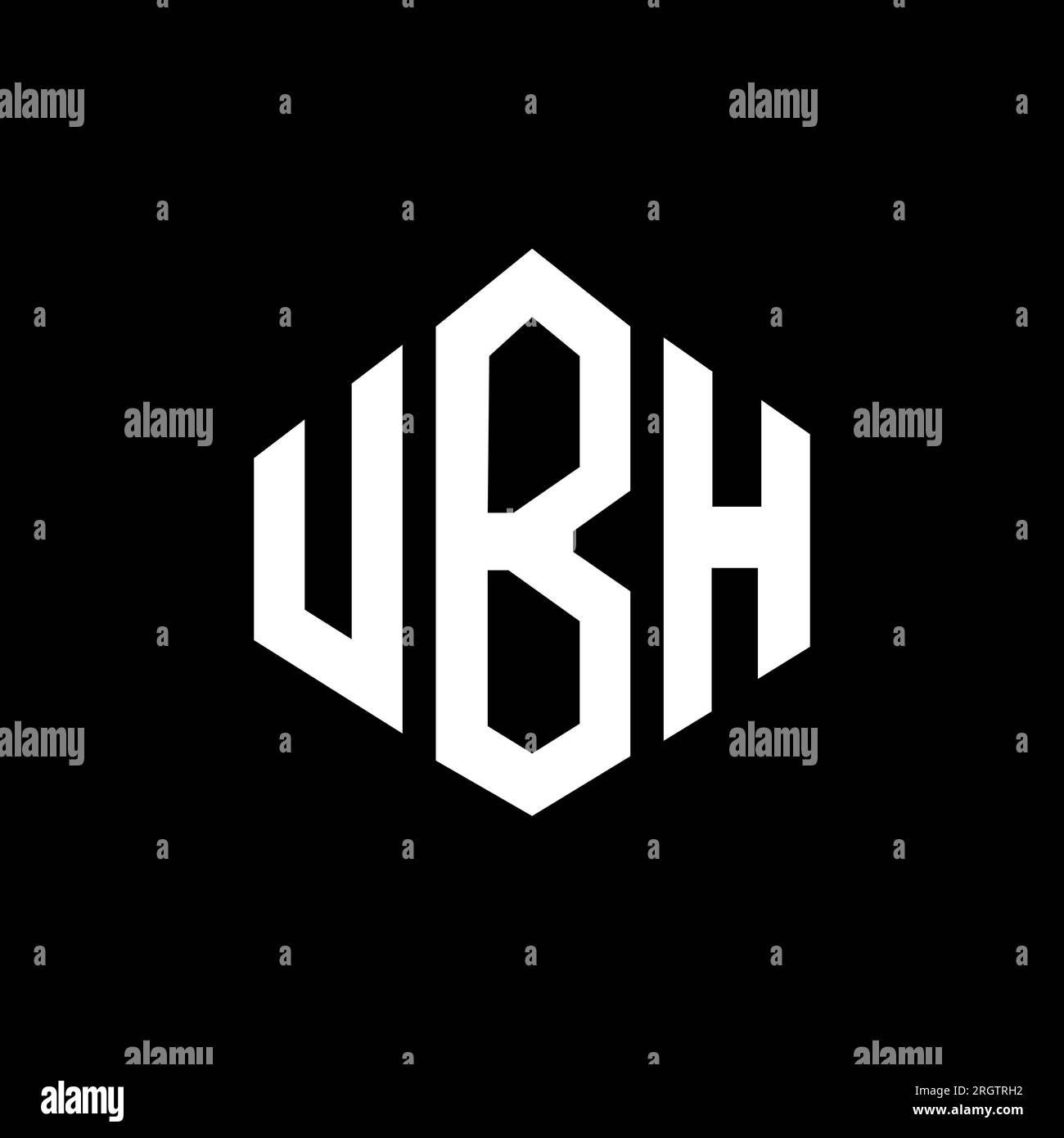 UBH letter logo design with polygon shape. UBH polygon and cube shape ...