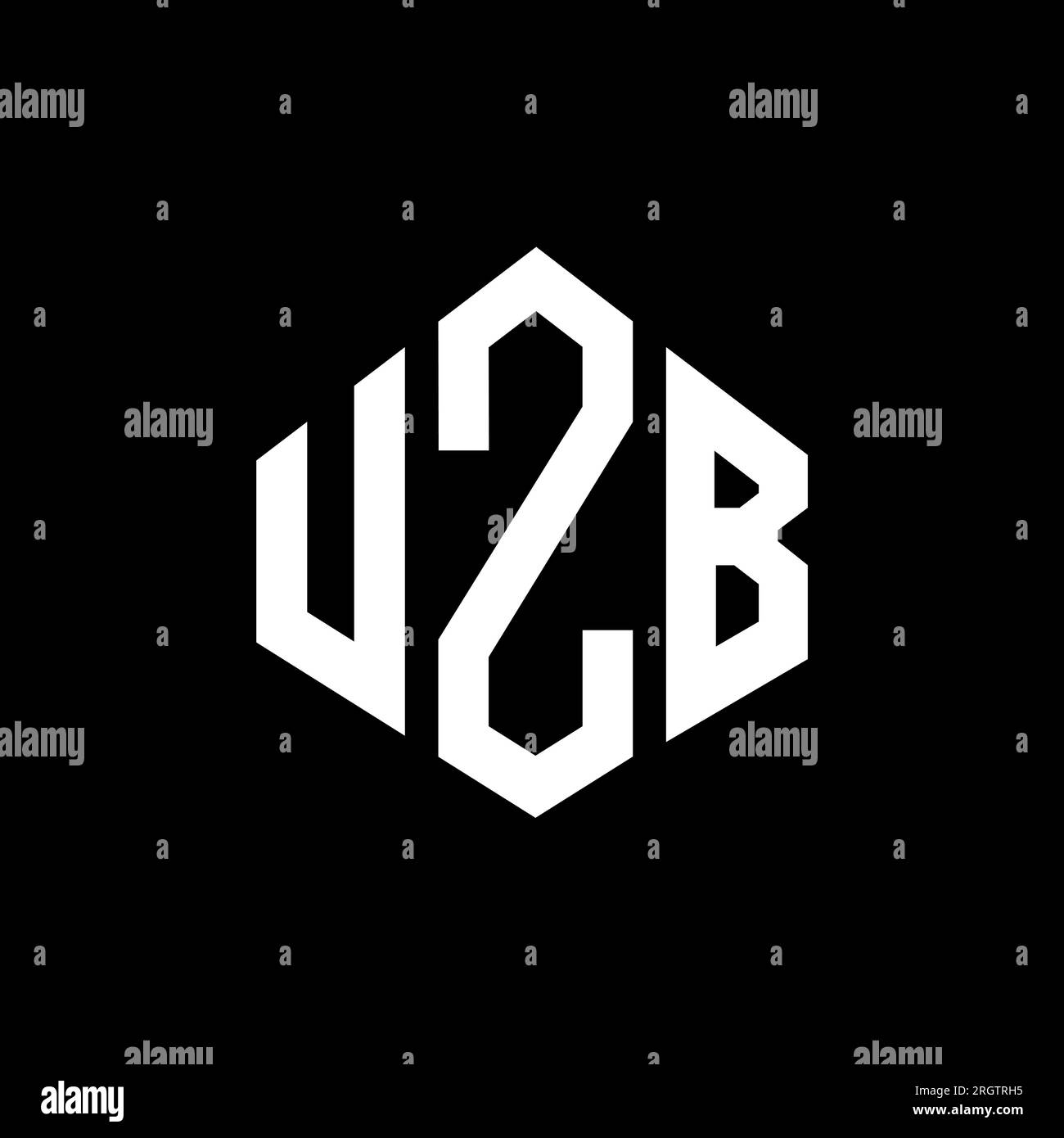 UZB letter logo design with polygon shape. UZB polygon and cube shape ...