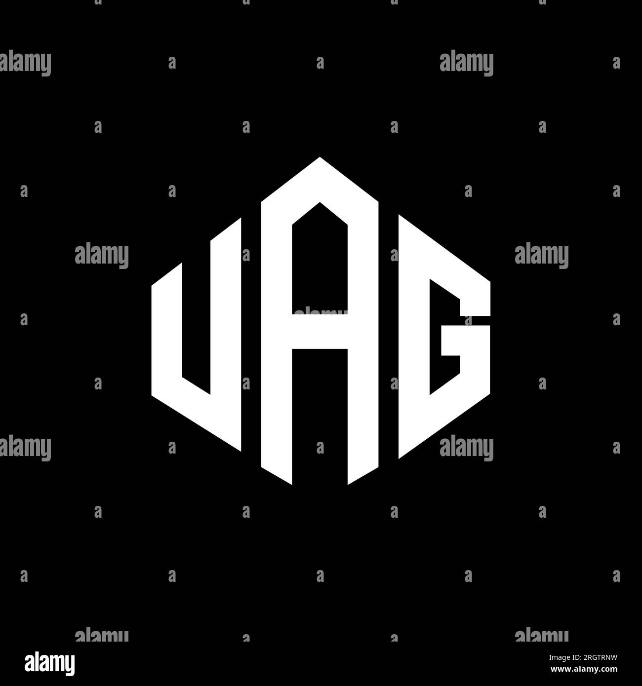 UAG letter logo design with polygon shape. UAG polygon and cube shape ...