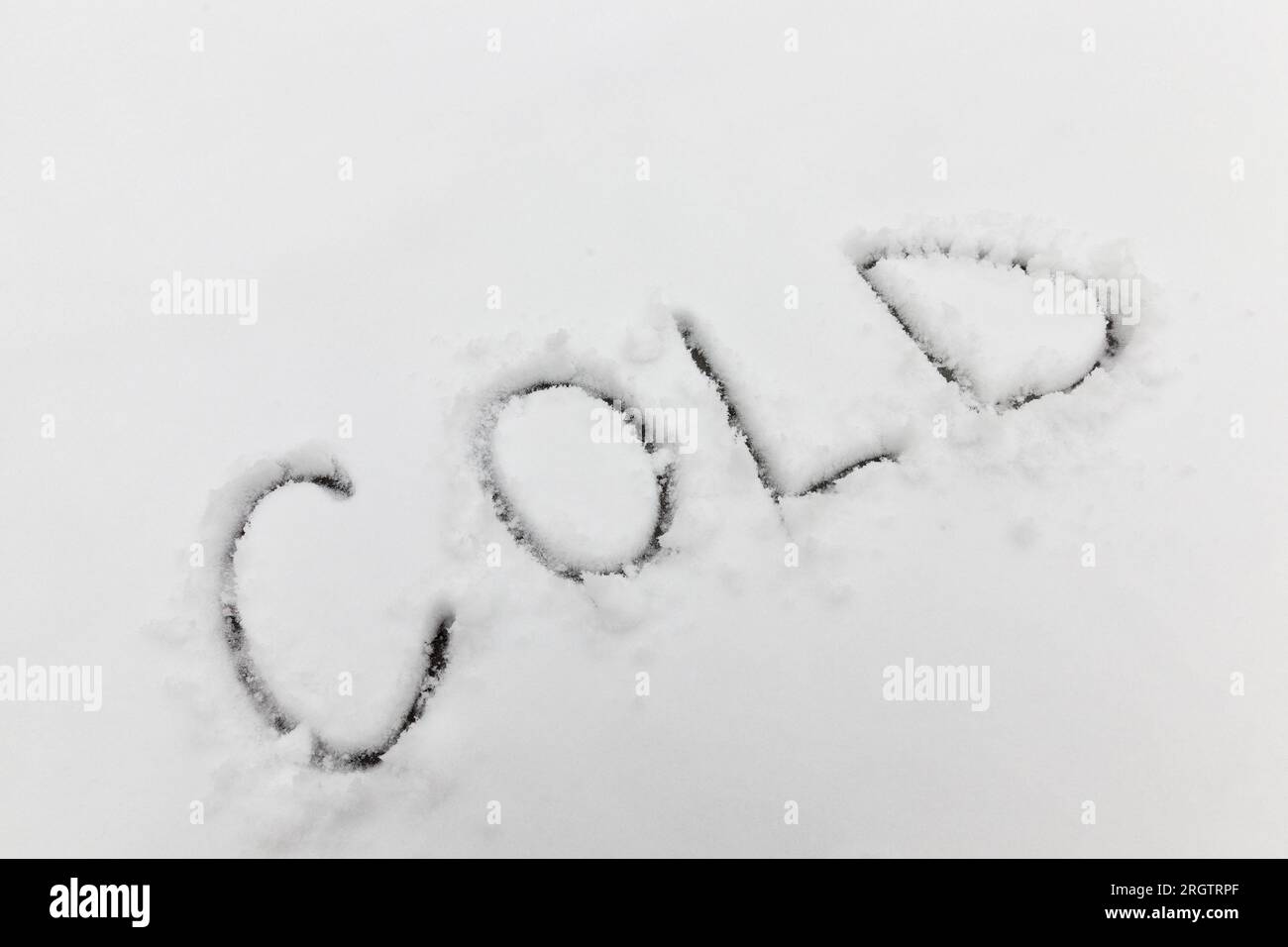 drawn on the snow, temperature symbols denoting negative very cold ...