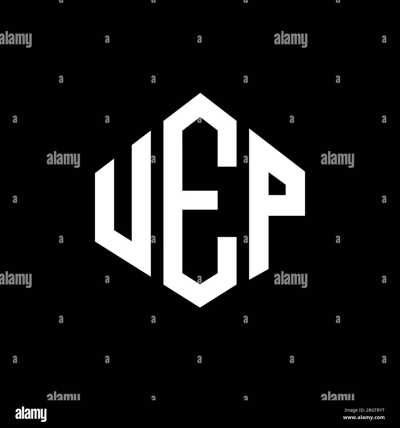 UEP letter logo design with polygon shape. UEP polygon and cube shape ...