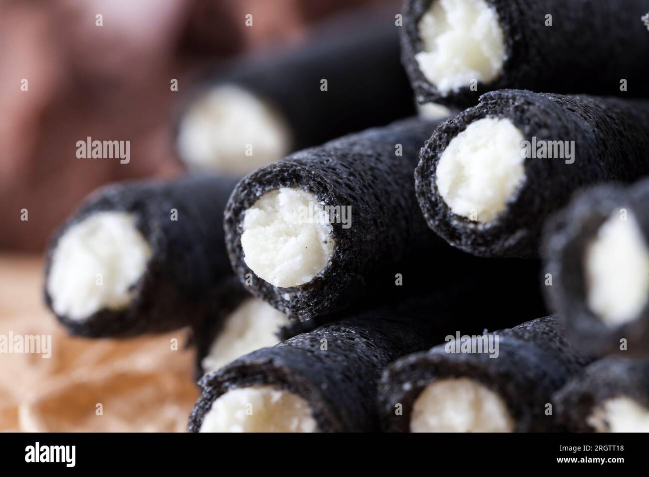 very sweet waffles and crispy black waffles made from wheat flour and ...
