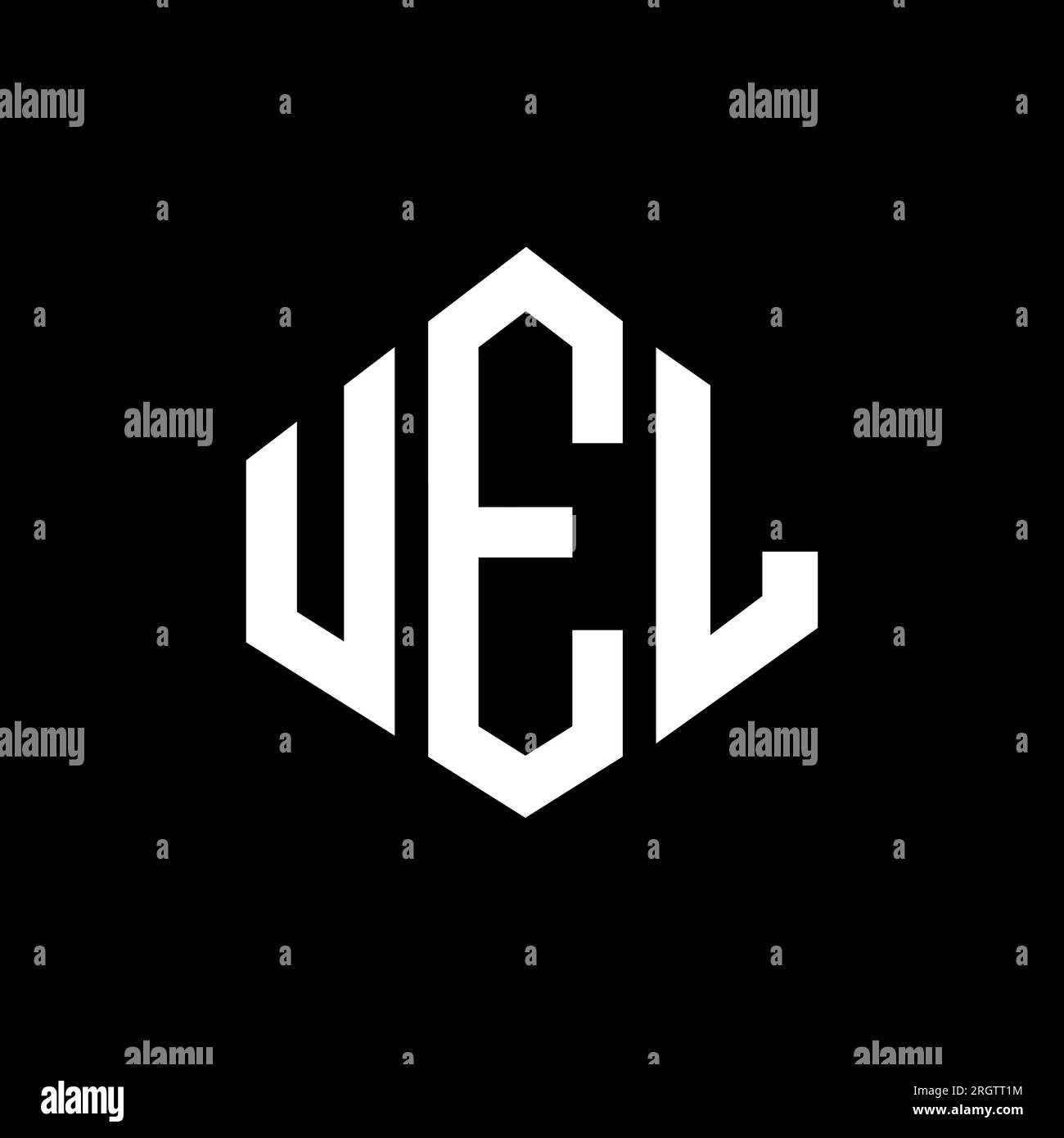 UEL letter logo design with polygon shape. UEL polygon and cube shape ...