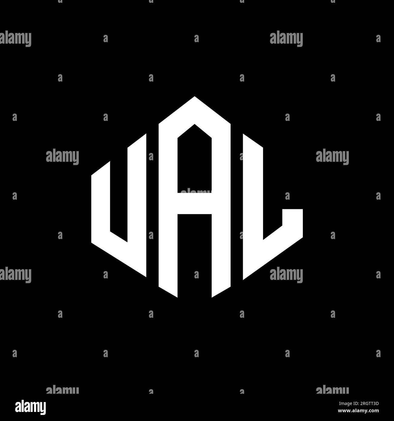 UAL letter logo design with polygon shape. UAL polygon and cube shape ...