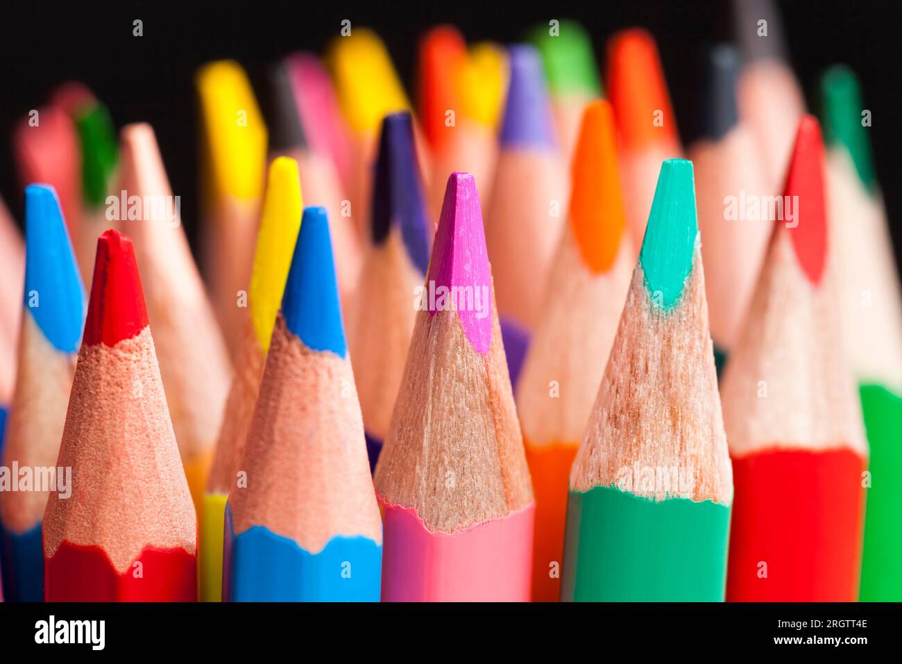 ordinary colored wooden pencil with soft lead of different colors for ...