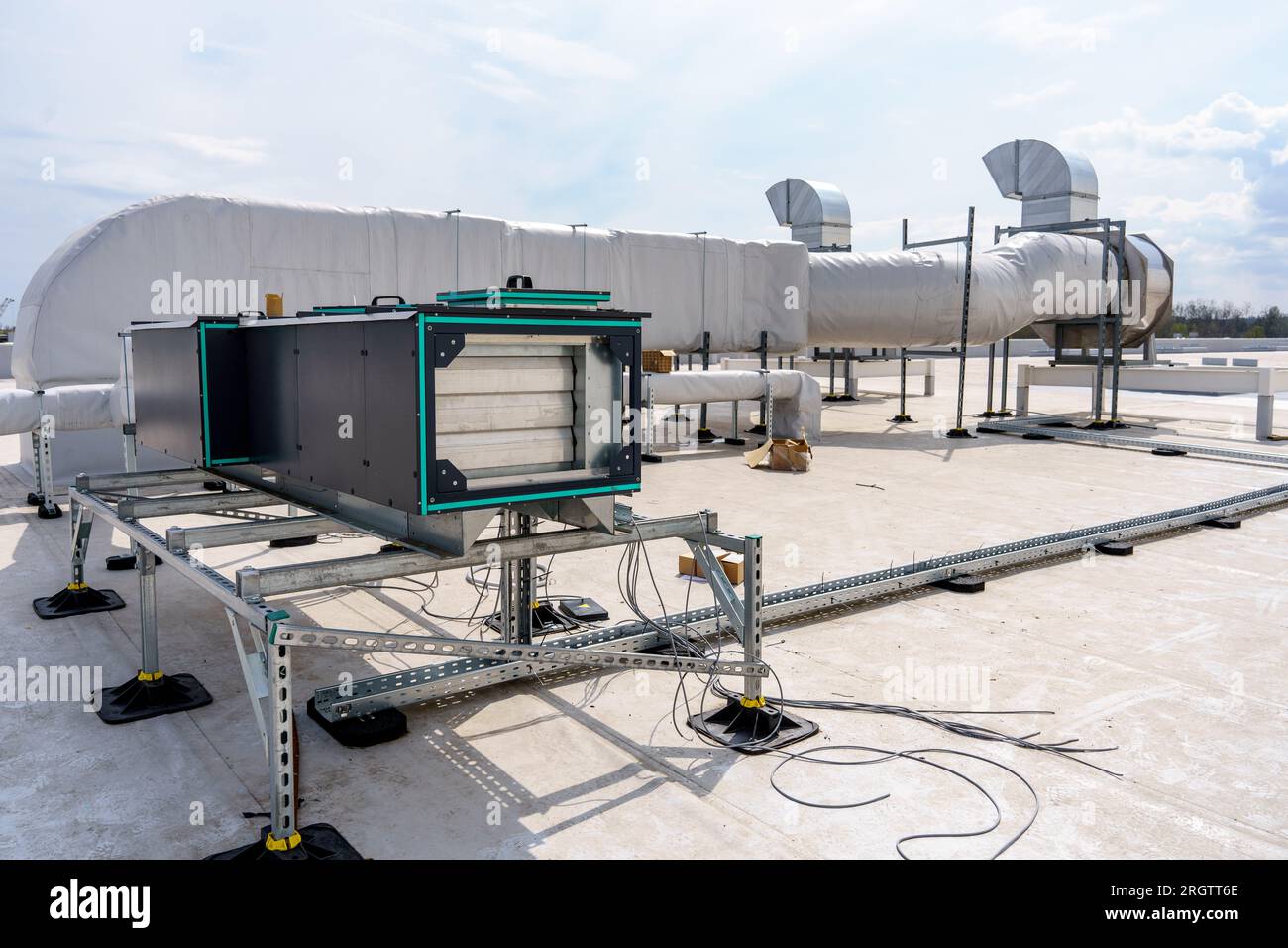 The air conditioning and ventilation system of industrial building on ...