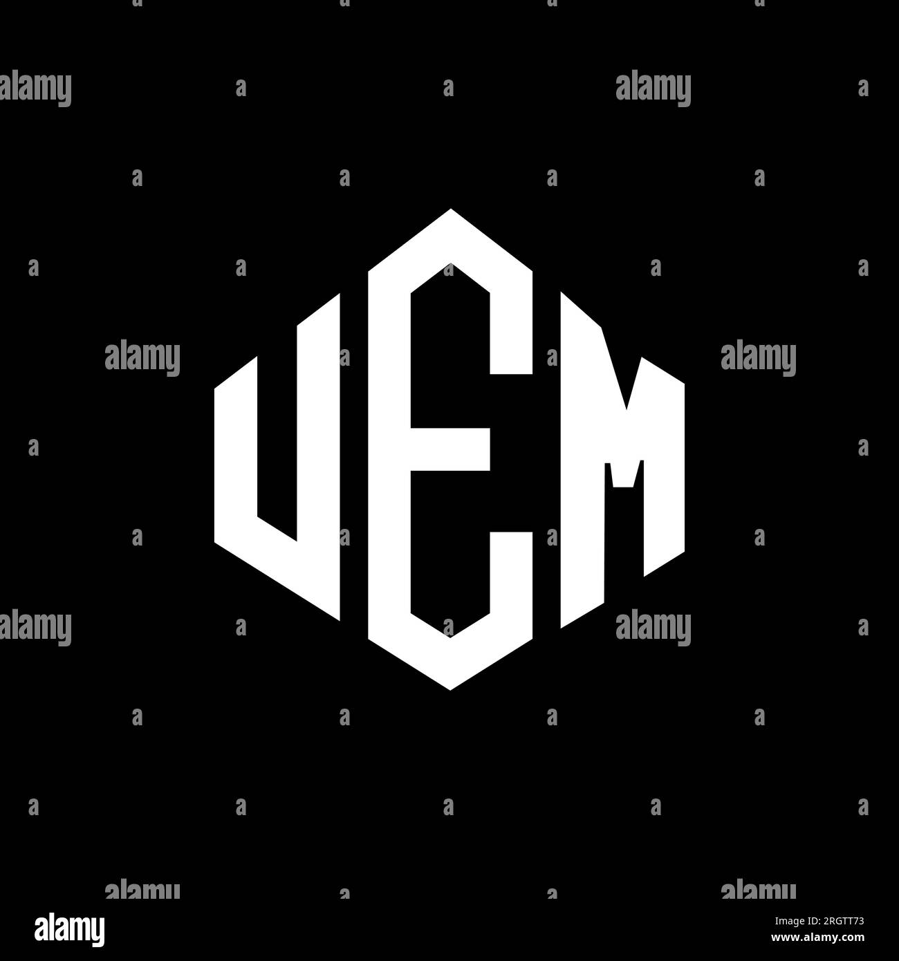 UEM letter logo design with polygon shape. UEM polygon and cube shape ...