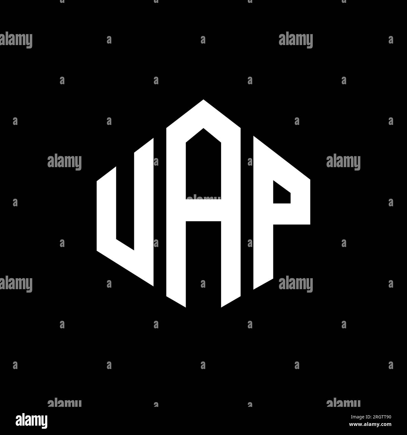 UAP letter logo design with polygon shape. UAP polygon and cube shape ...