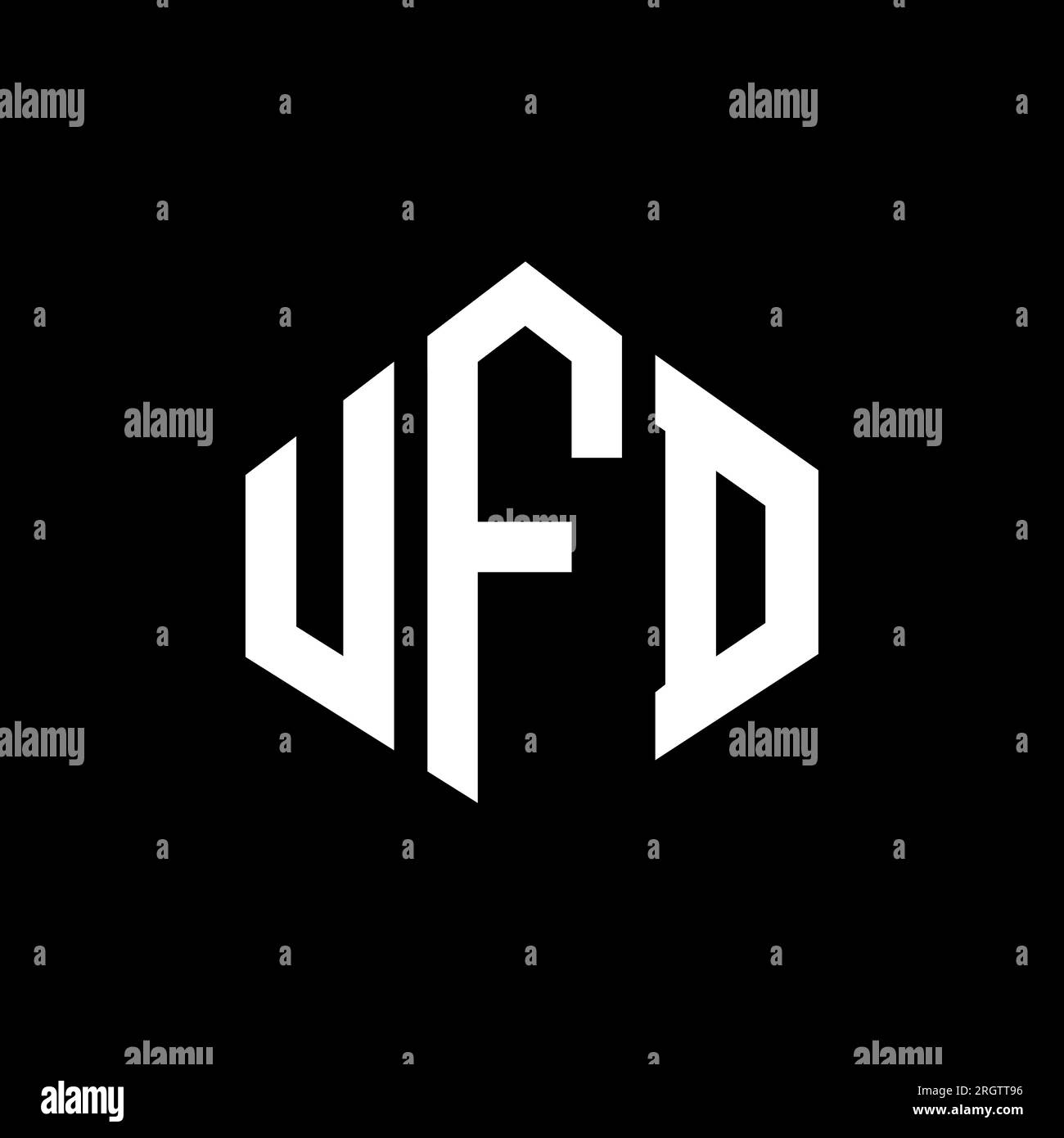 UFD letter logo design with polygon shape. UFD polygon and cube shape ...