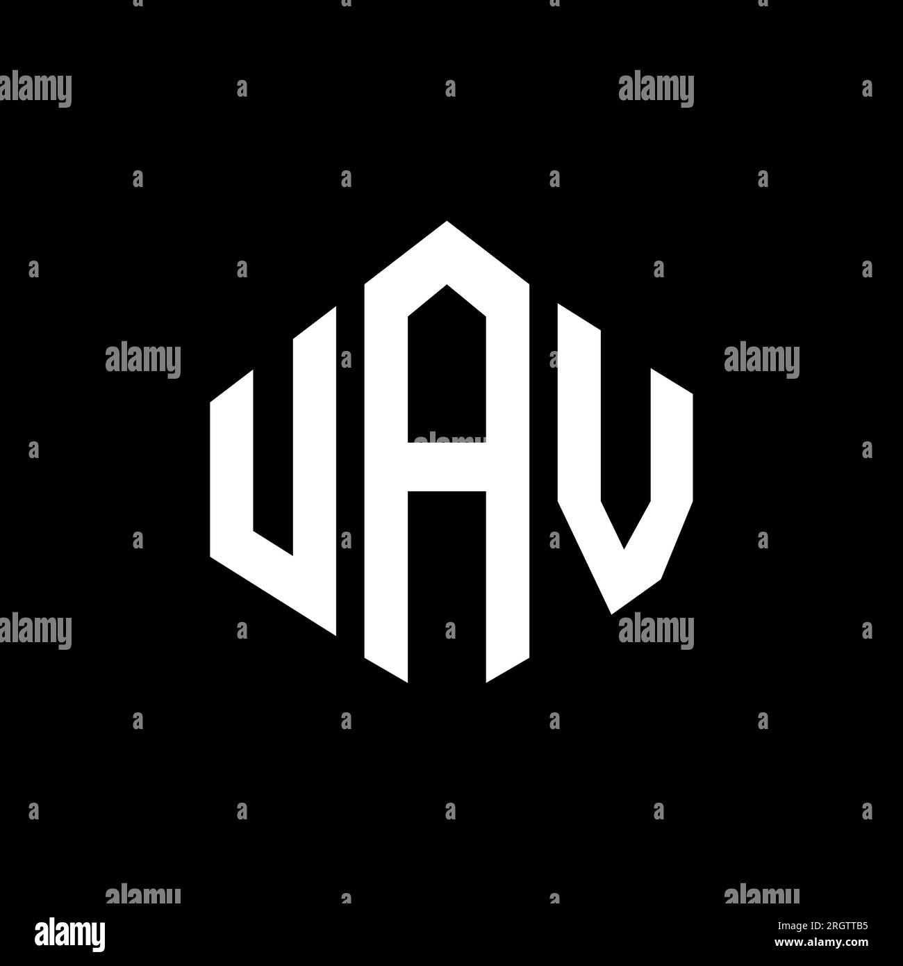 UAV letter logo design with polygon shape. UAV polygon and cube shape ...