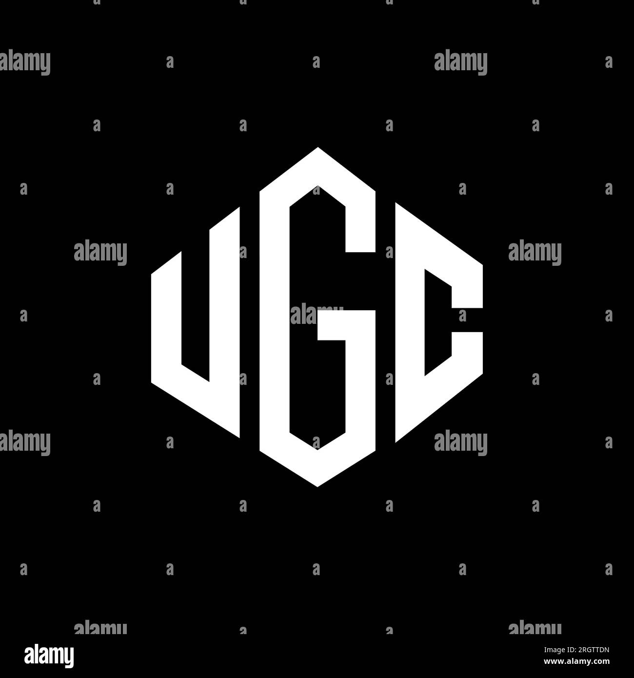 UGC letter logo design with polygon shape. UGC polygon and cube shape ...
