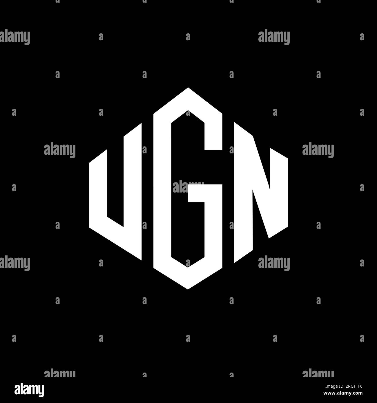 UGN letter logo design with polygon shape. UGN polygon and cube shape ...