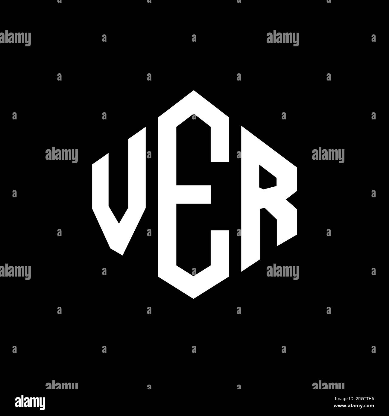 VER letter logo design with polygon shape. VER polygon and cube shape ...