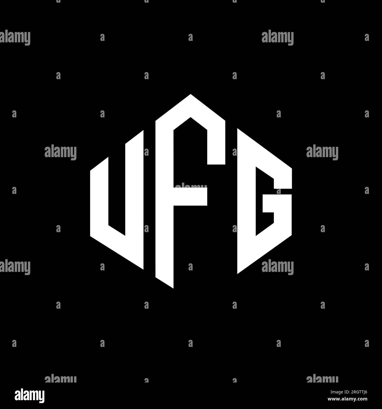UFG letter logo design with polygon shape. UFG polygon and cube shape logo design. UFG hexagon ...