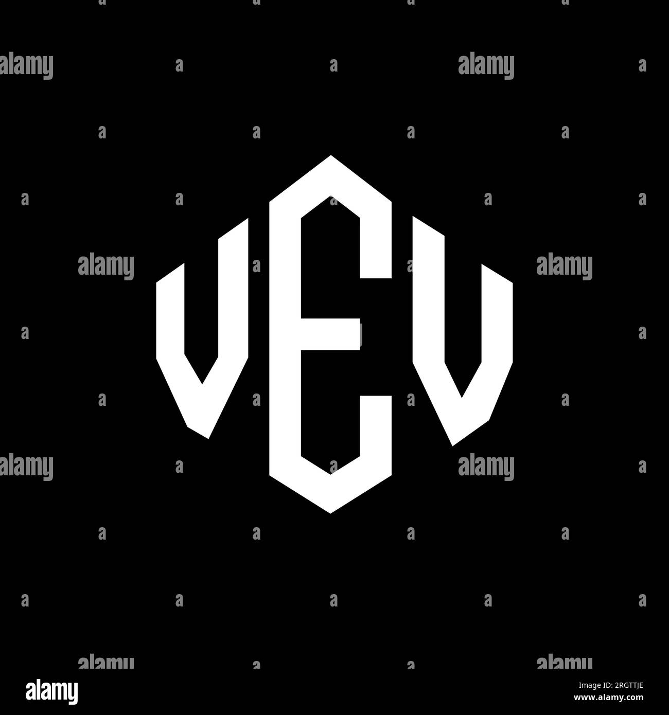 VEV letter logo design with polygon shape. VEV polygon and cube shape logo design. VEV hexagon ...