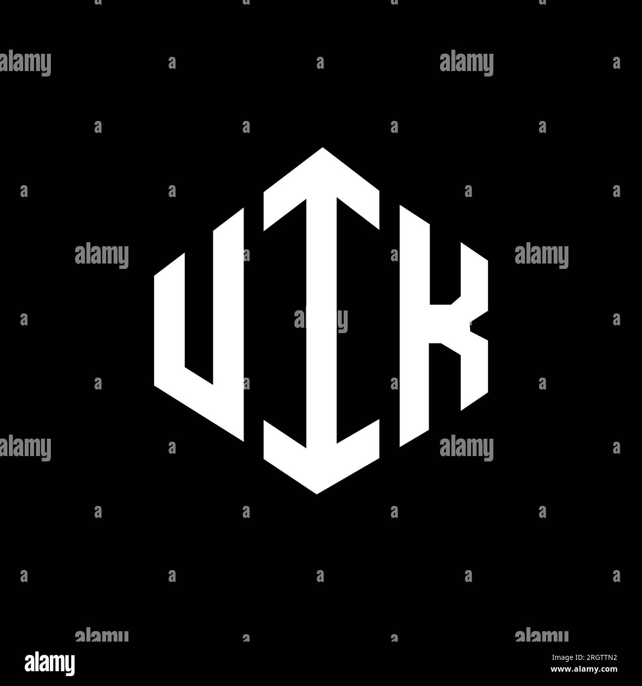 UIK letter logo design with polygon shape. UIK polygon and cube shape ...